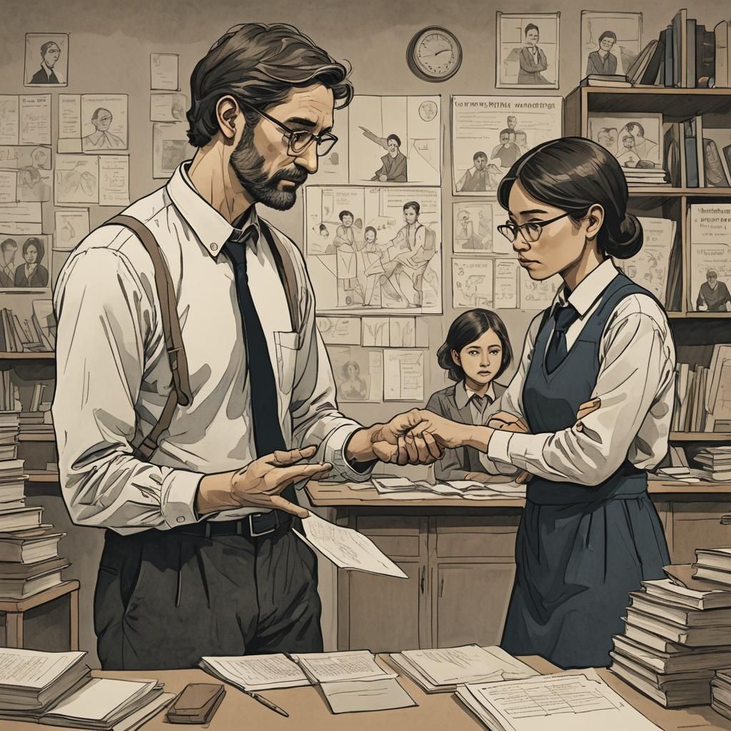 Teacher with apprentice - AI Generated Artwork - NightCafe Creator