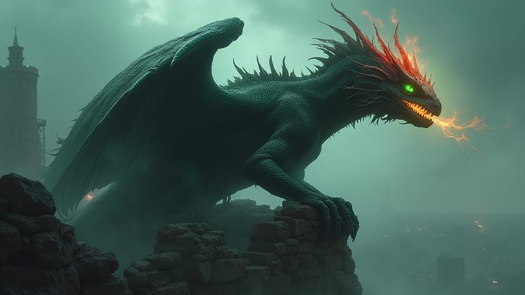 Dark Slavic Basilisk Hybrid of Ancient Myth and Fo... - AI Art