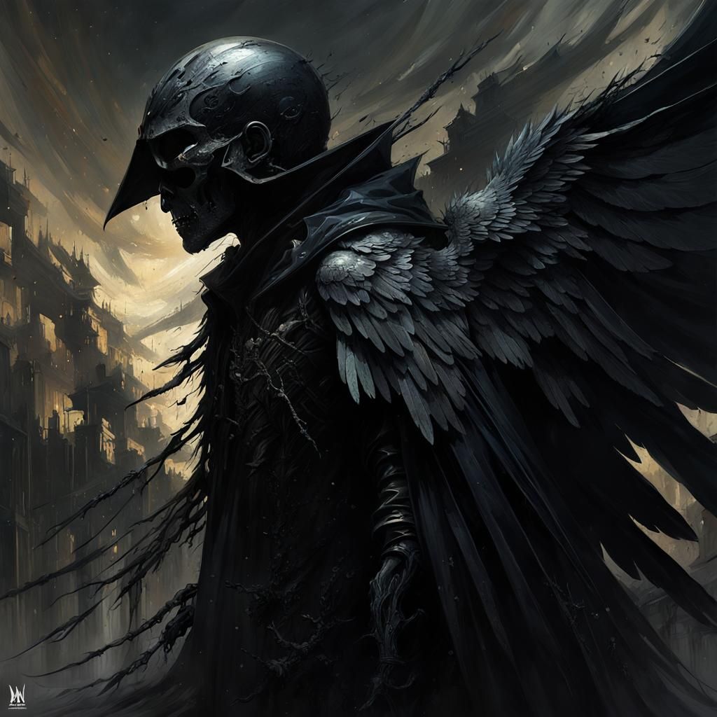 Absolute darkness, the song of death،A silent observer in the dark ...