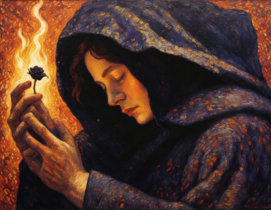 Art Styles and Mediums: Neo-Impressionistic oil painting on burlap ...