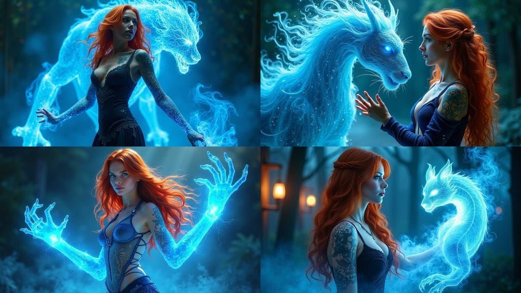 A charming female in a Hogwarts outfit. She interacts with Blue Transparent Patronus