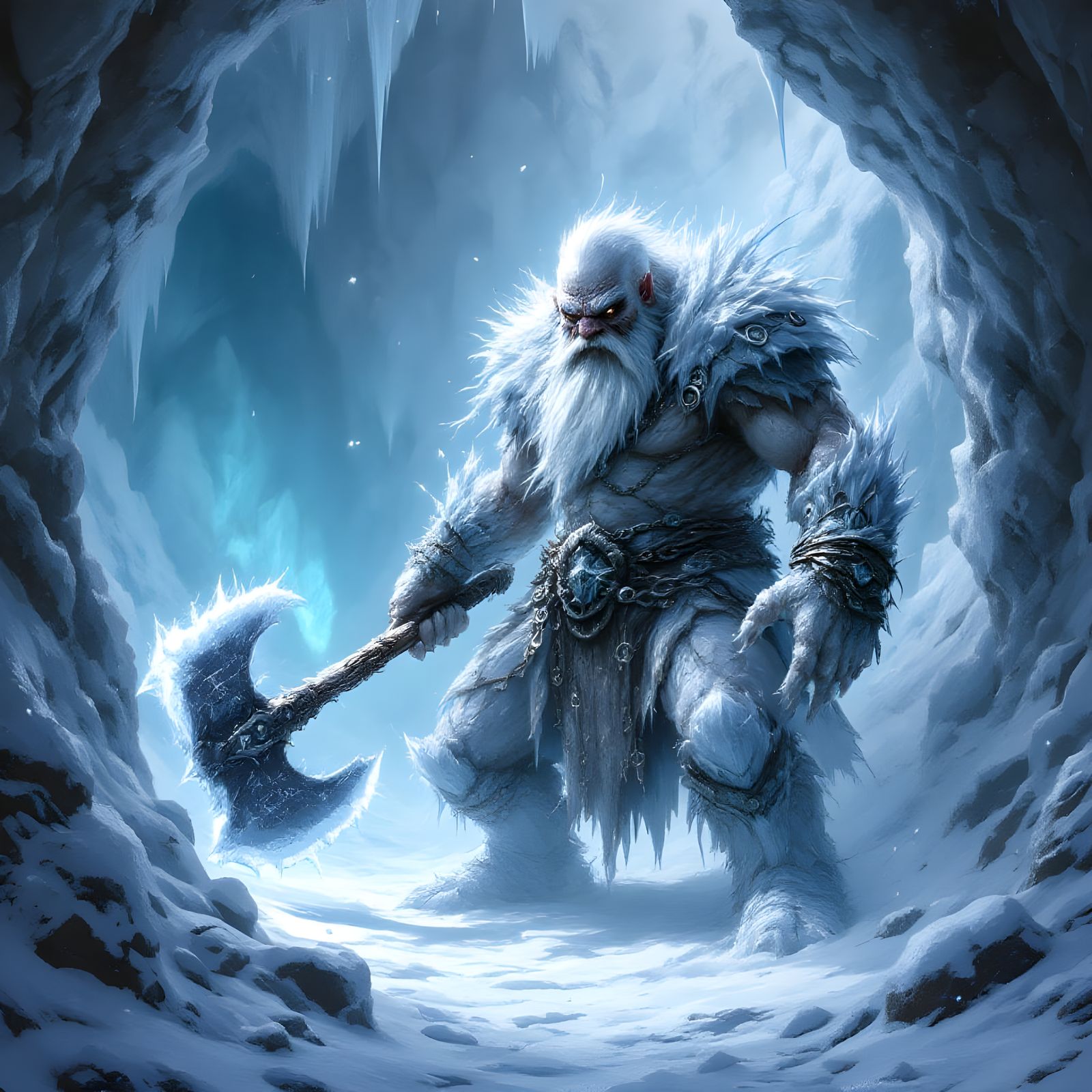 Ice Dwarf II - Dark Fantasy Ice Dwarf of Eldritch Proportion...