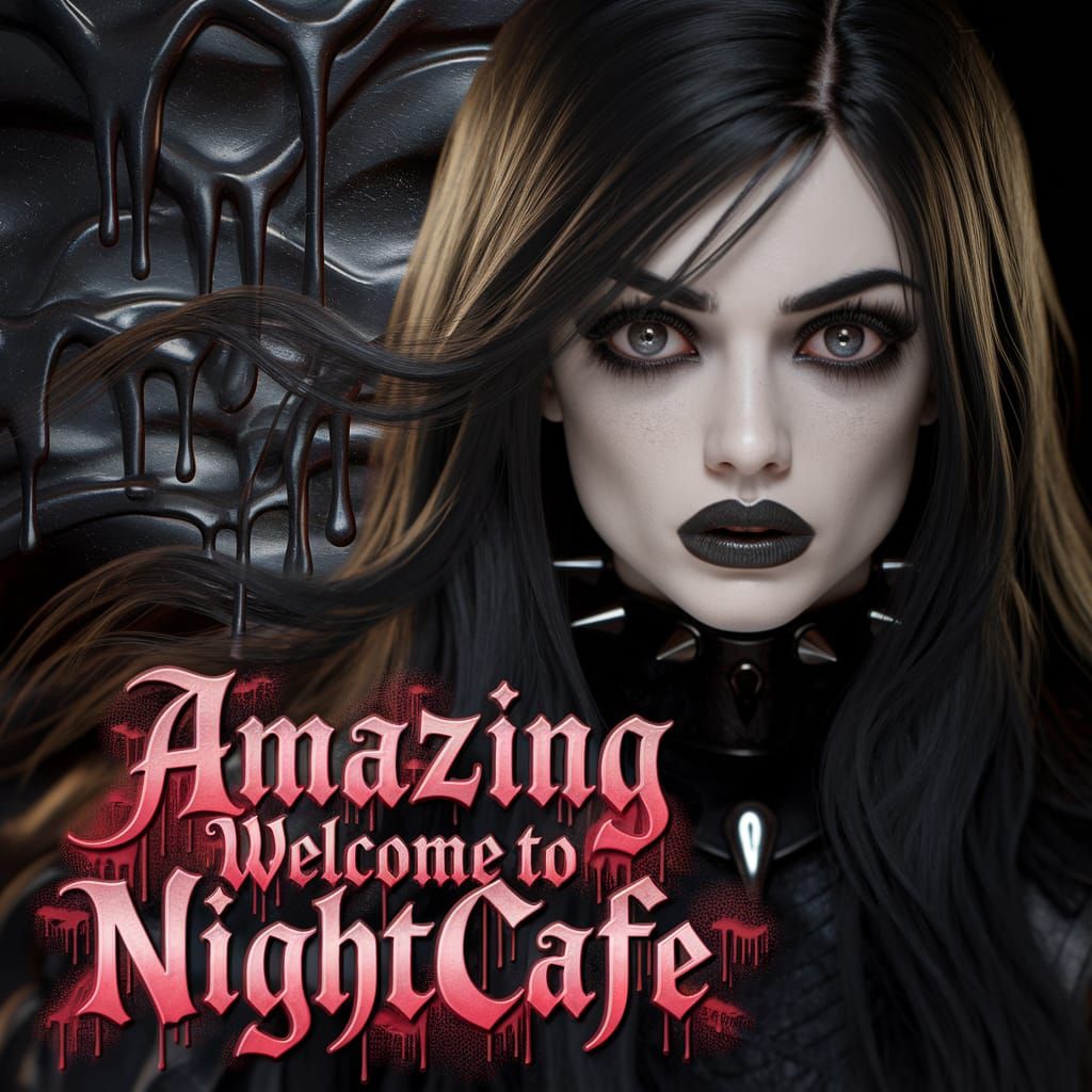 Close up of an extremely beautiful goth woman looking confused with ...