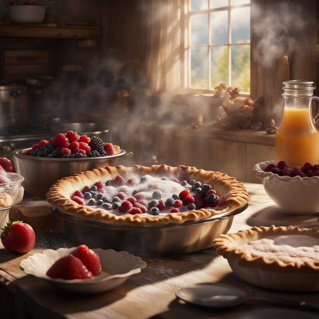 Baking Pies 1c - AI Generated Artwork - NightCafe Creator