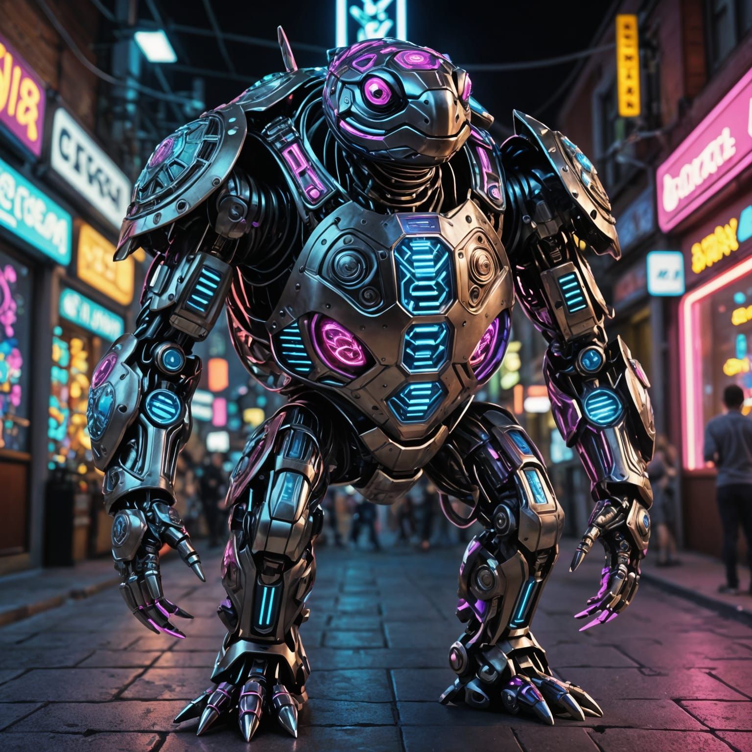 Techno Turtle: Evolution’s Edge - AI Generated Artwork - NightCafe Creator