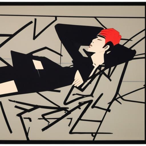 Beautiful handsome androgynous genderless person with slender angular ...