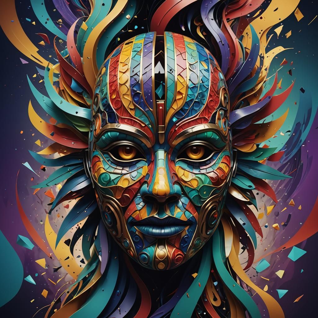 An abstract mask - AI Generated Artwork - NightCafe Creator