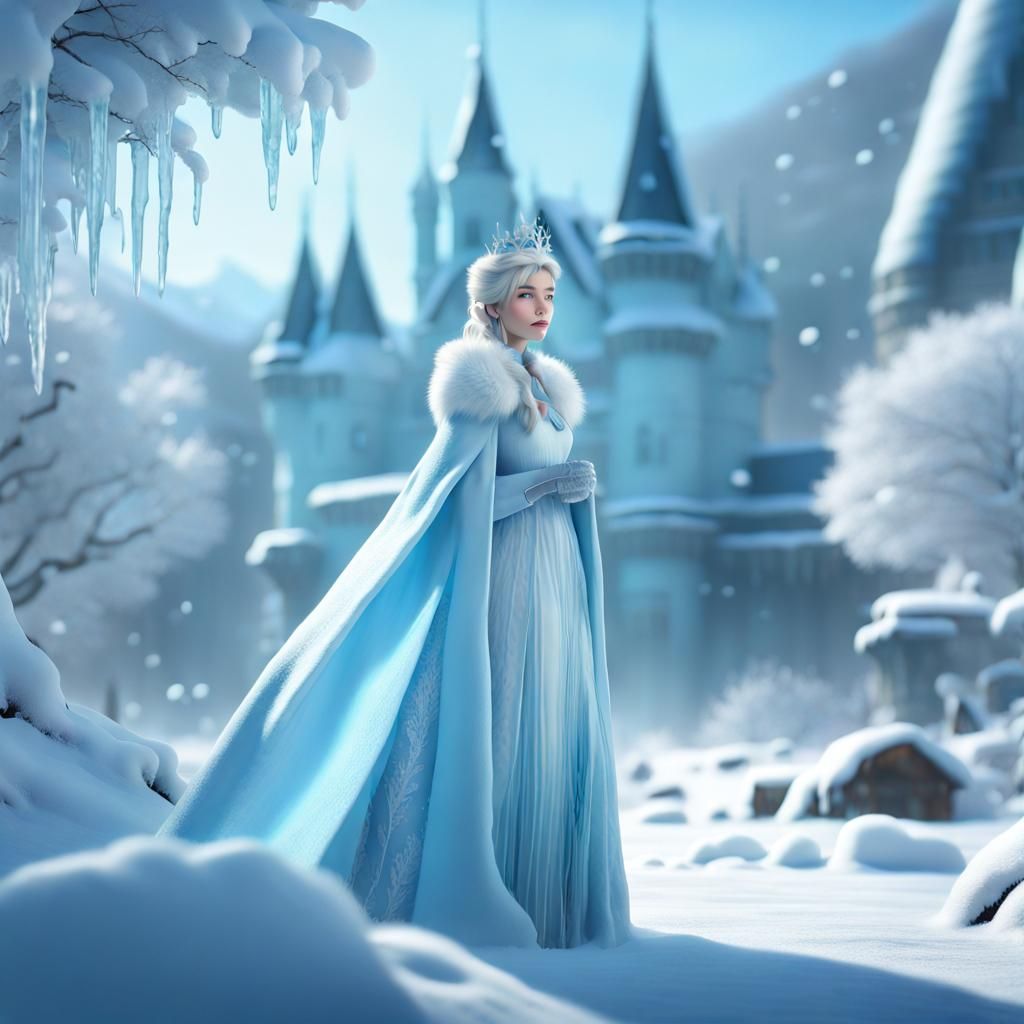 “Super realistisch “ice prinsess in snowy world 8k resolution concept ...