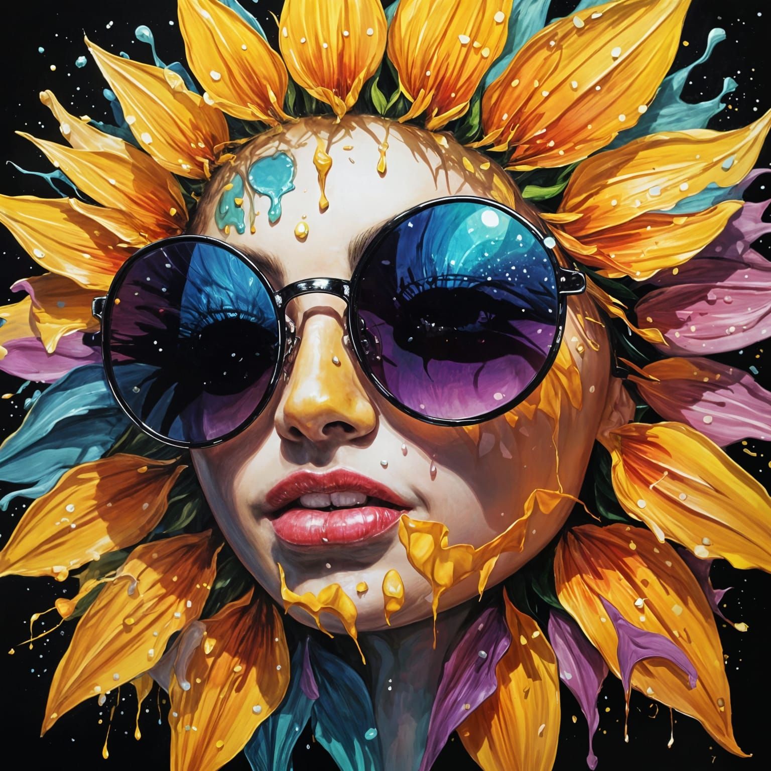 Sunny Sunflower Girl - Vibrant Sunflower Goddess in Radiant ...