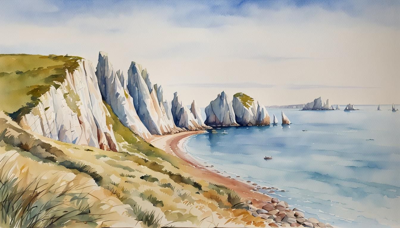 Chalk Stacks inspired by The Needles, IOW. UK - AI Generated Artwork ...