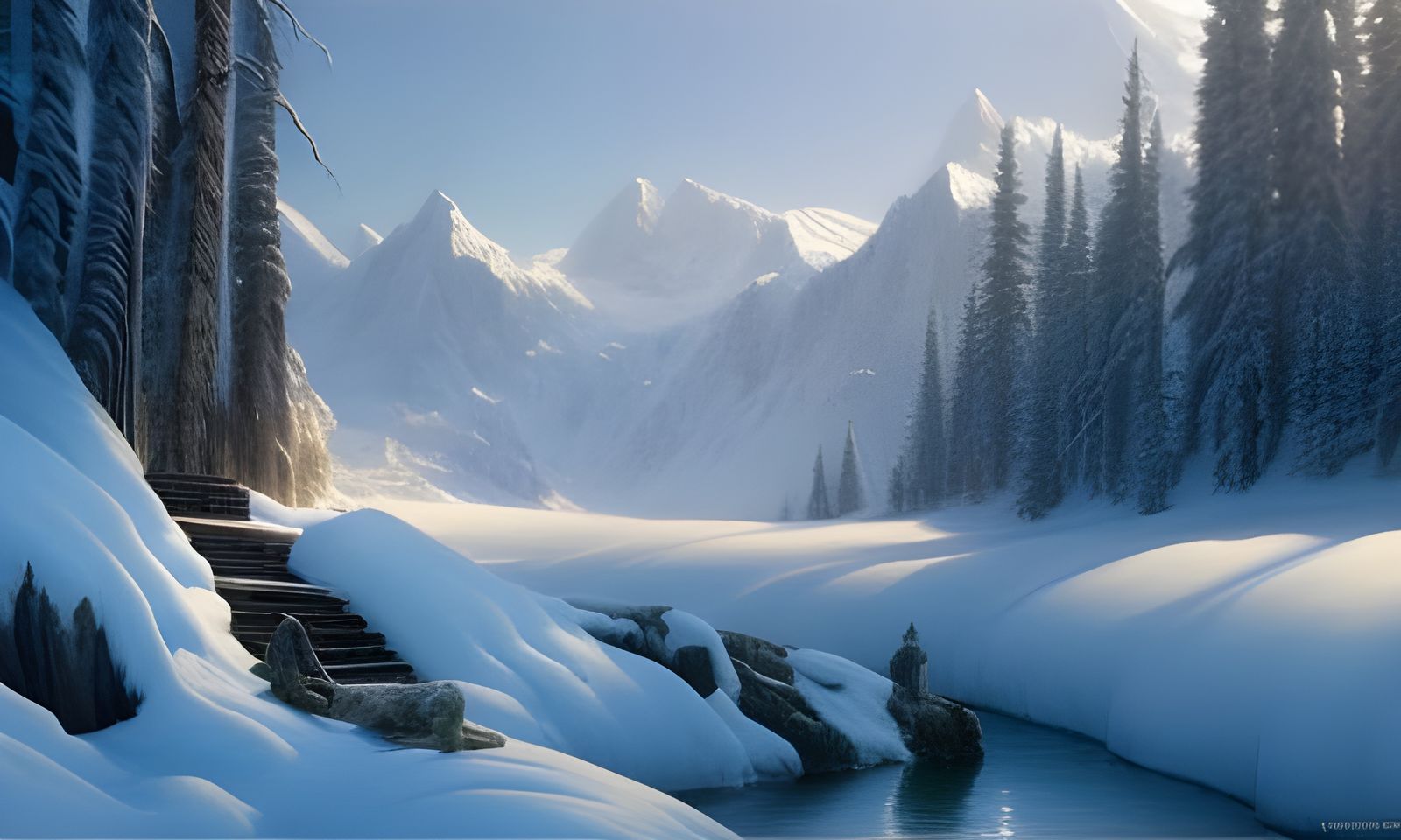 Winter Day - AI Generated Artwork - NightCafe Creator