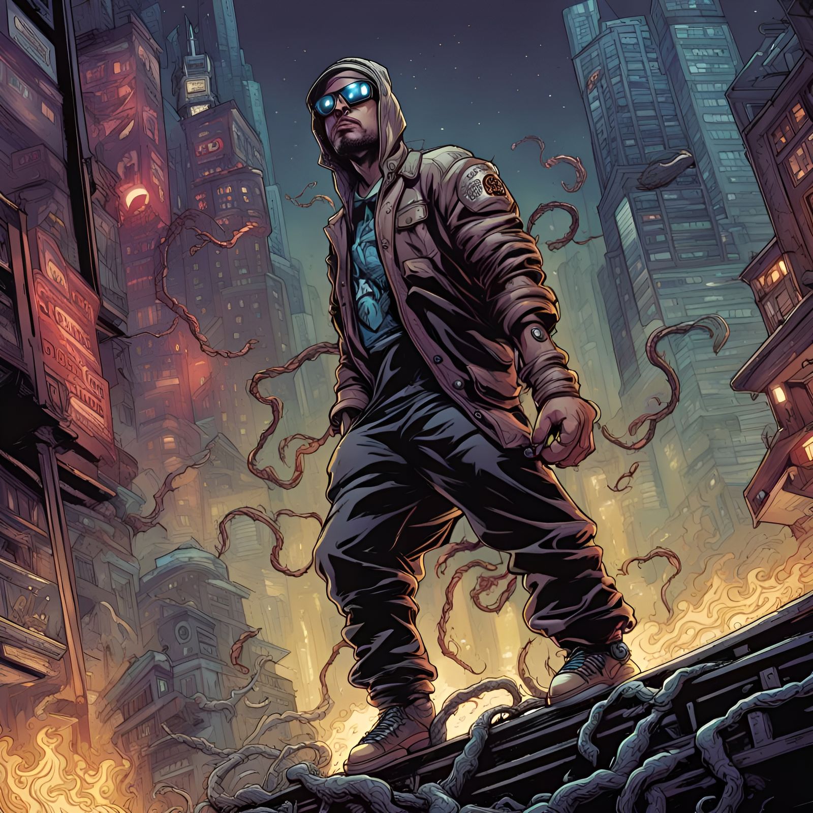 Album Cover for Robat Rapper - AI Generated Artwork - NightCafe Creator