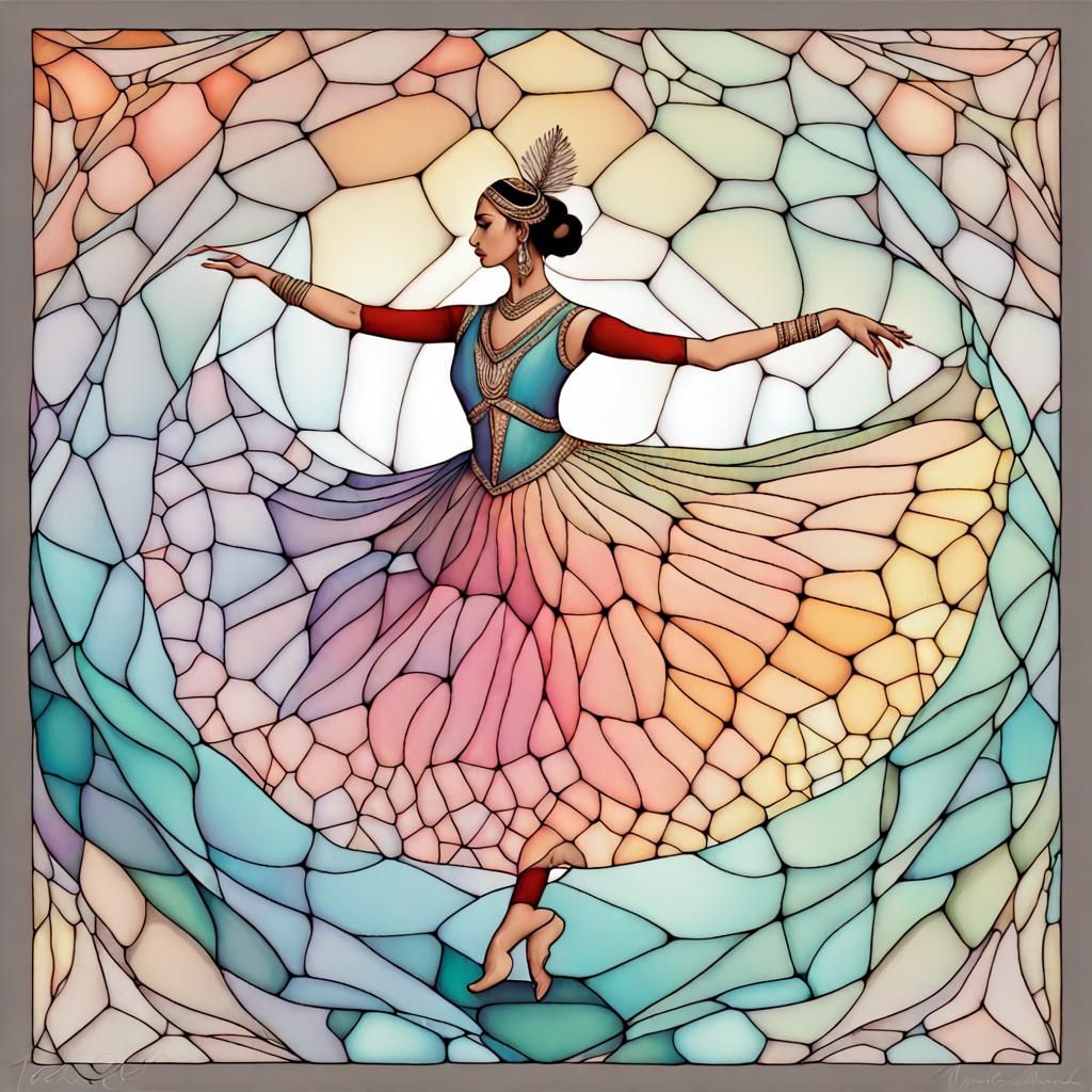 "voronoi diagram, detailed pastel, hand-colored, flowing fine art ...