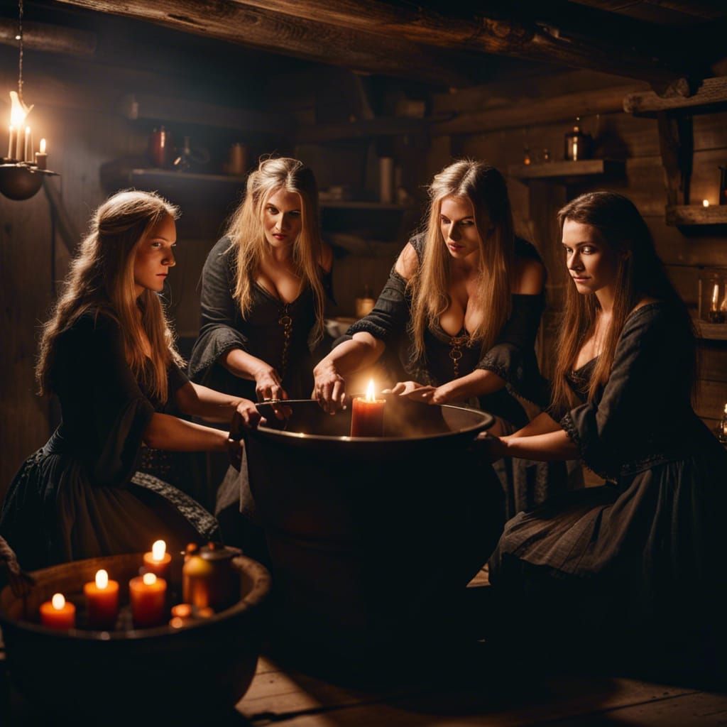 Witches Brewing II - AI Generated Artwork - NightCafe Creator