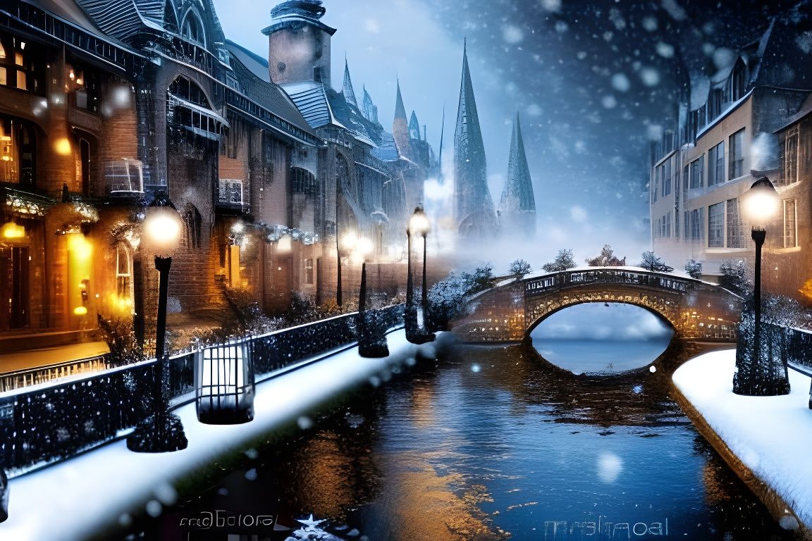 In Winter the City goes to sleep early ... - AI Generated Artwork ...
