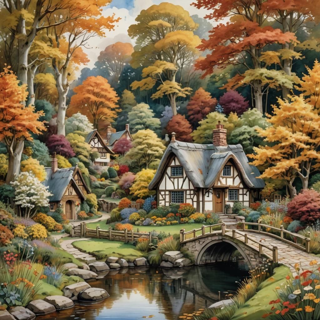 Tudor Cottage - AI Generated Artwork - NightCafe Creator