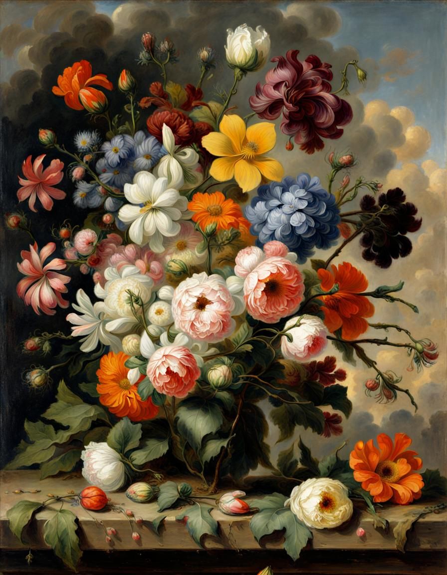 flowers by Georgius Jacobus Johannes van Os - AI Generated Artwork ...