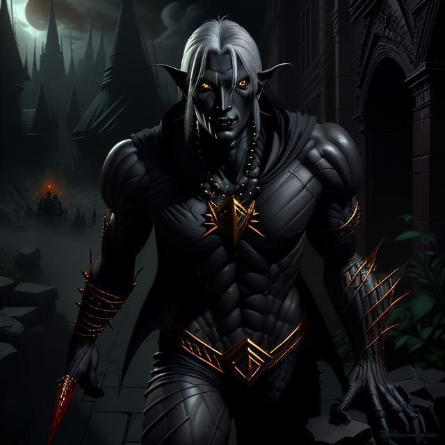 Drow Warrior - AI Generated Artwork - NightCafe Creator