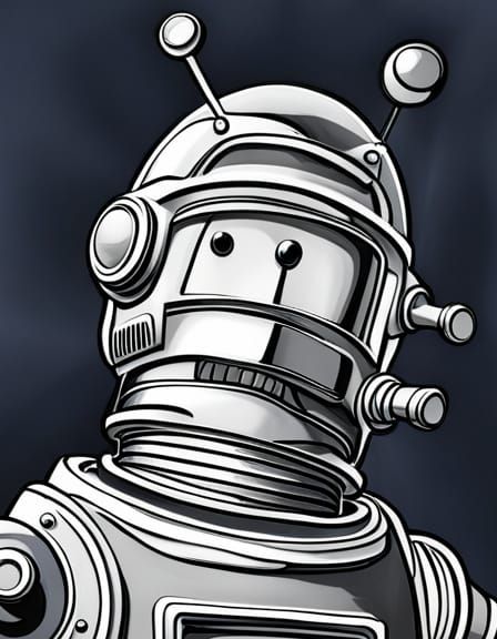 robot line drawing - AI Generated Artwork - NightCafe Creator