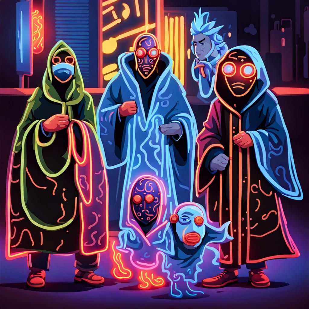 Neon gang. - AI Generated Artwork - NightCafe Creator