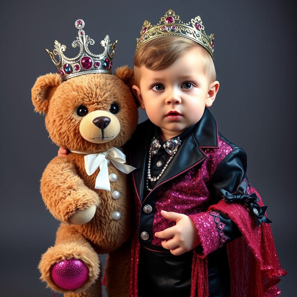 Little prince with Teddy-bear - Little prince with Teddy-bea...