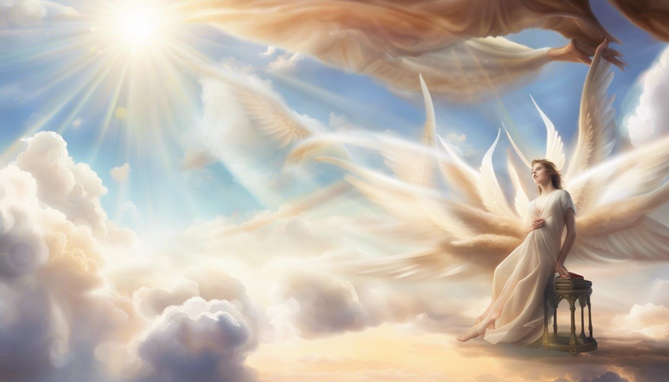 Transition to an angel. Getting a hand from above - AI Generated ...