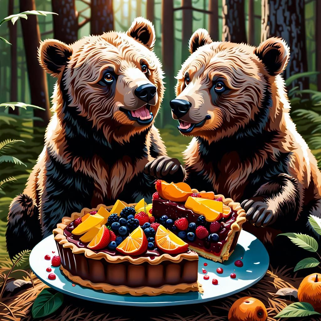 ''Even us brown bears like fruit pie'' - AI Generated Artwork ...