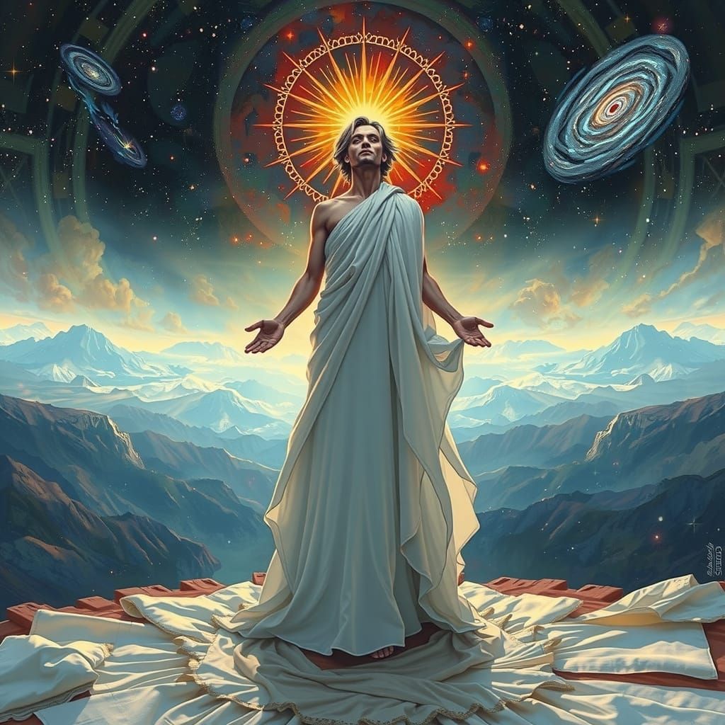 Surreal Celestial Form Radiates Cosmic Energy in a... - AI Art