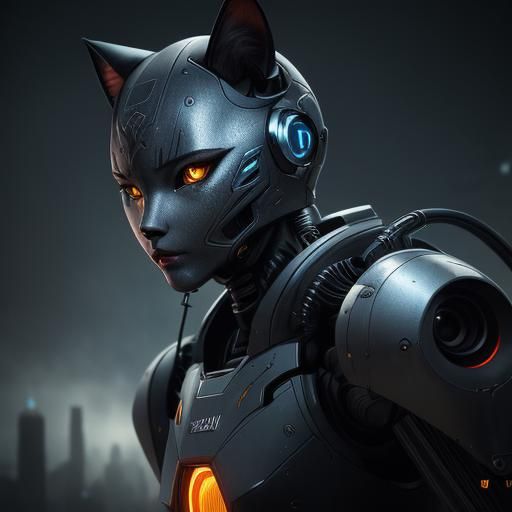 a (robot cat:1.2), by Tsuyoshi Nagano :: Alice X Zhang :: Anne Stokes ...