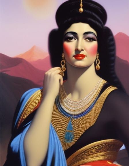 The real portrayal of famous Cleopatra. original oil painting by ...
