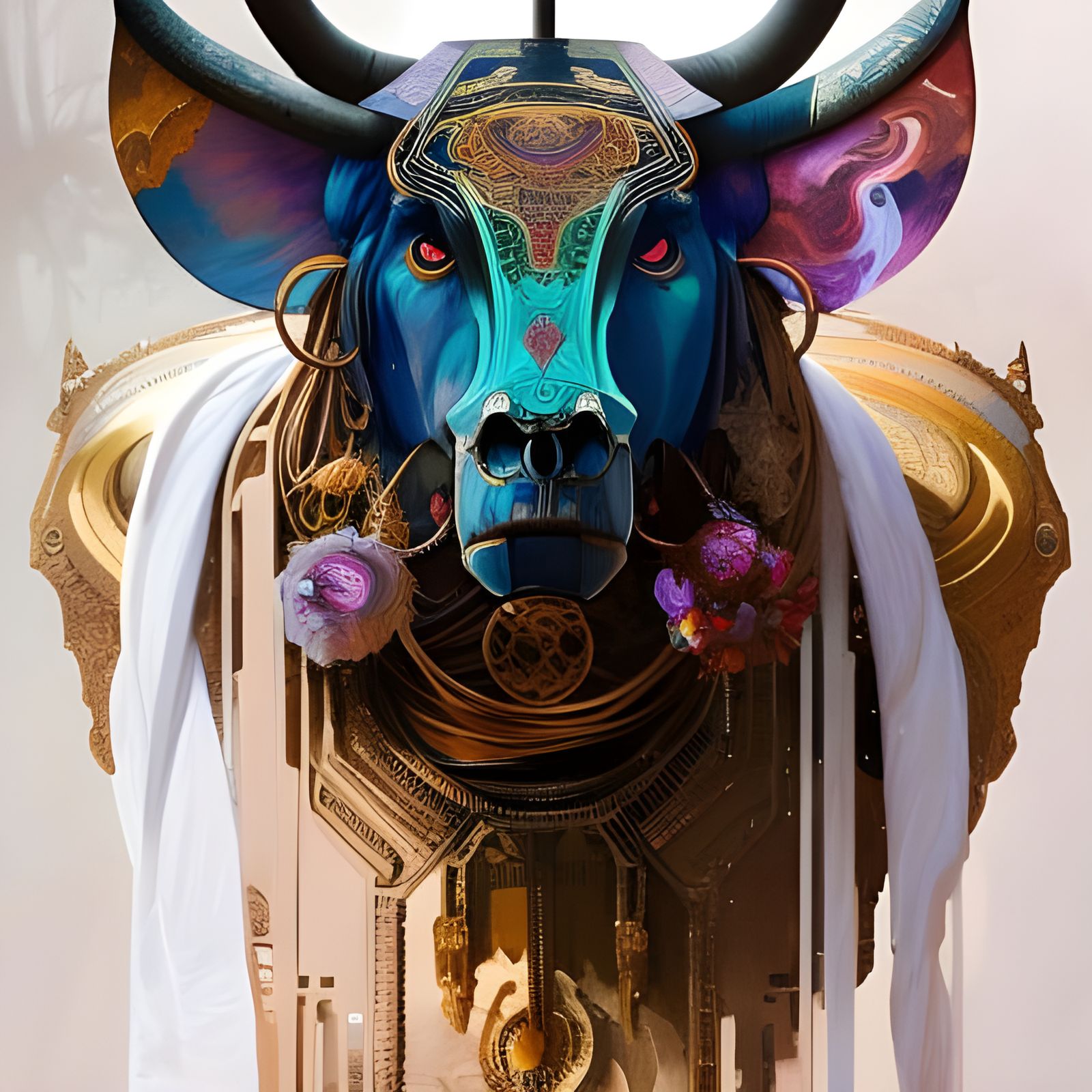 the portrait of an minotaur skeleton - AI Generated Artwork - NightCafe Creator
