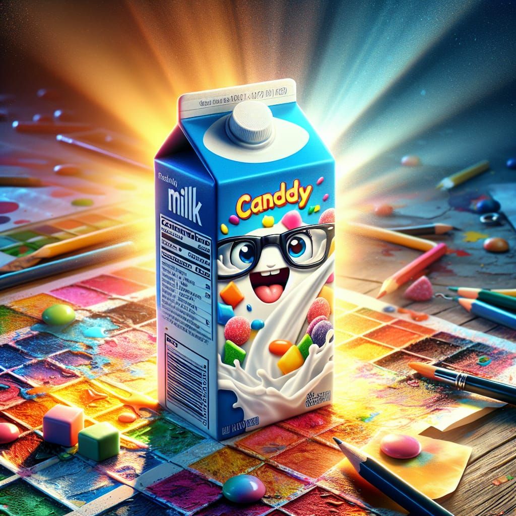 Realistic nerd candy flavored carton of milk - AI Generated Artwork ...