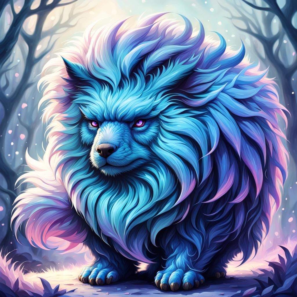 a extremely fluffy fantasy creature - AI Generated Artwork - NightCafe Creator