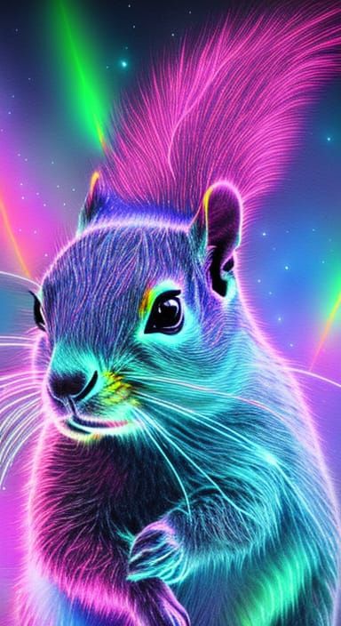 NEON-squirrel - AI Generated Artwork - NightCafe Creator