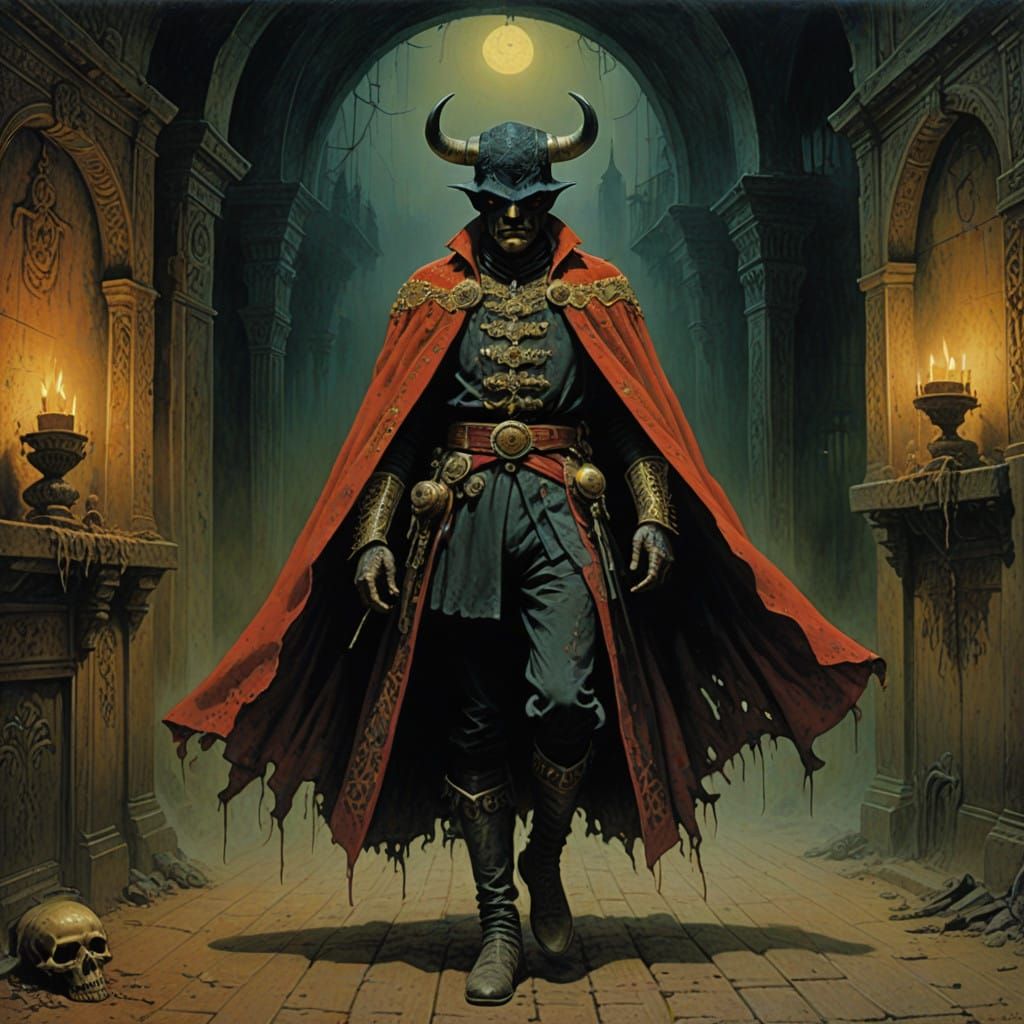 Ethereal Spanish Torero in Vintage Horror Style - AI Art