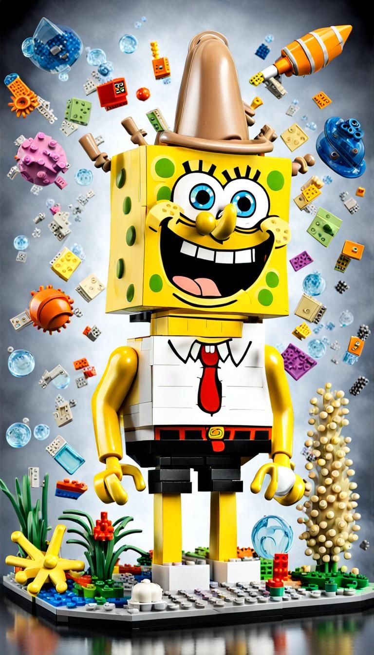 Lego Spongebob Statue - AI Generated Artwork - NightCafe Creator