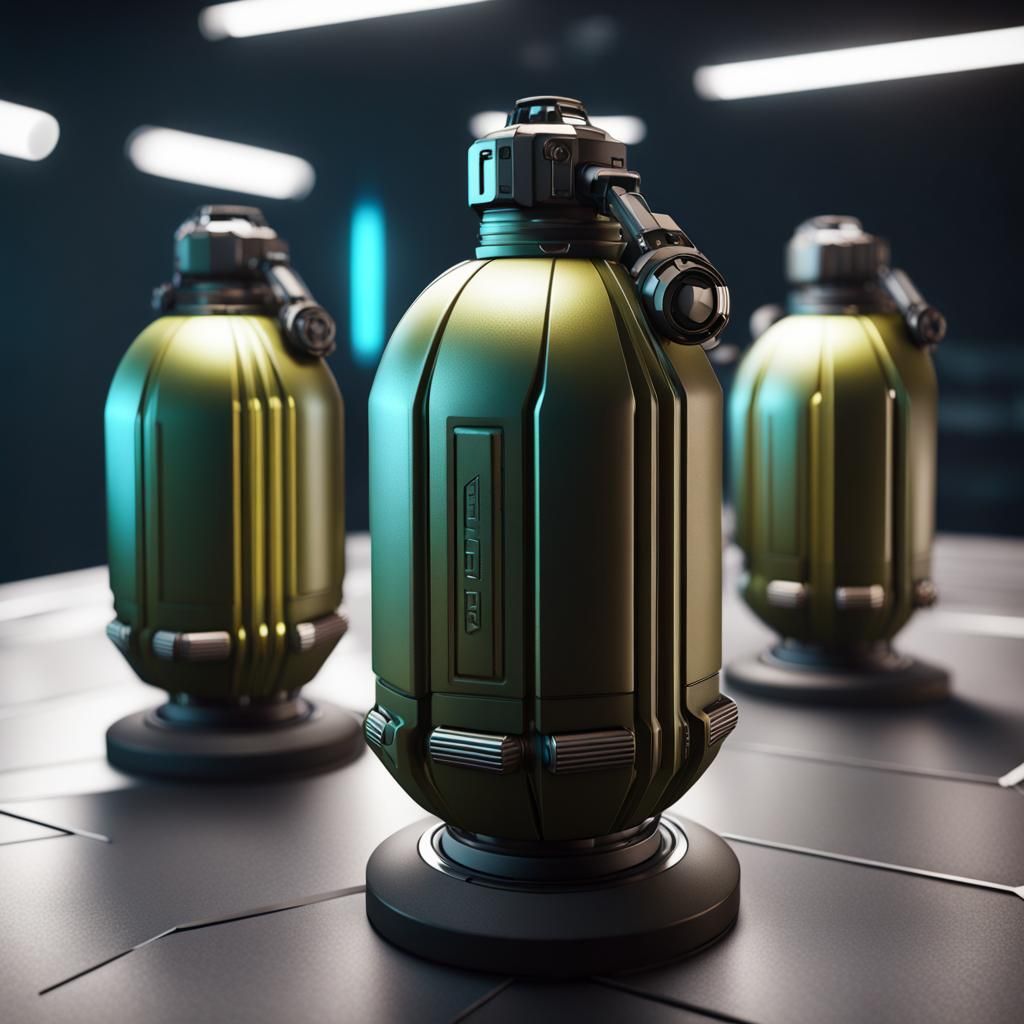 Futuristic Gas Grenades - AI Generated Artwork - NightCafe Creator