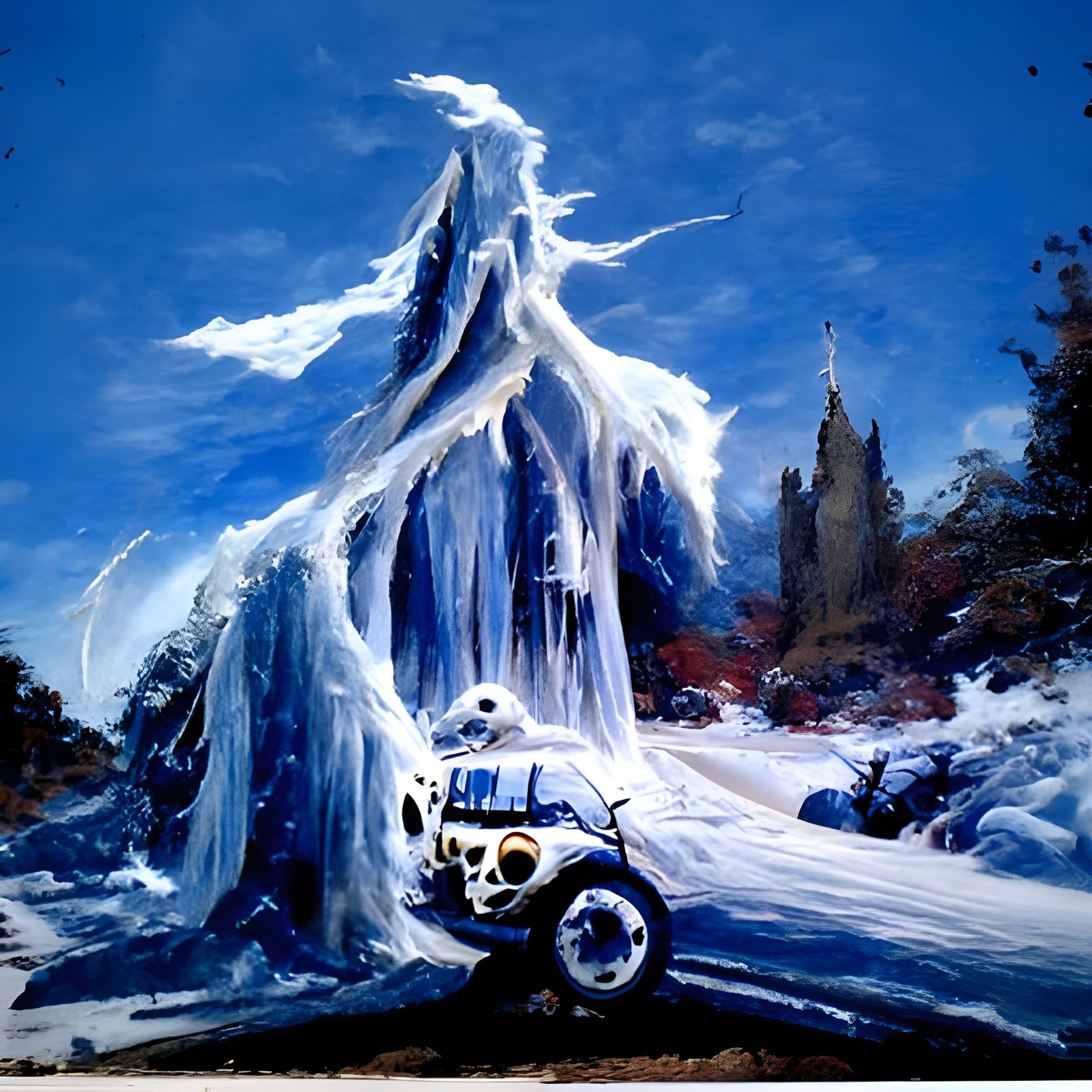 Icy Car Crash - AI Generated Artwork - NightCafe Creator