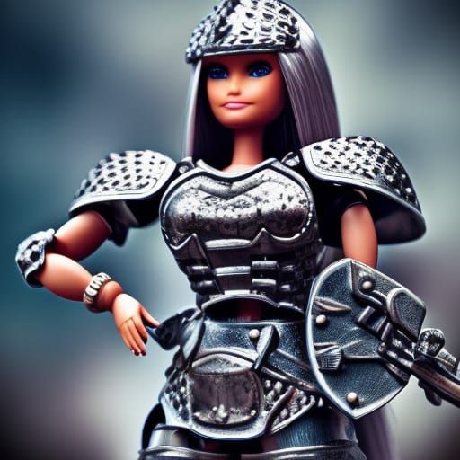 Barbie with battle armor - AI Generated Artwork - NightCafe Creator