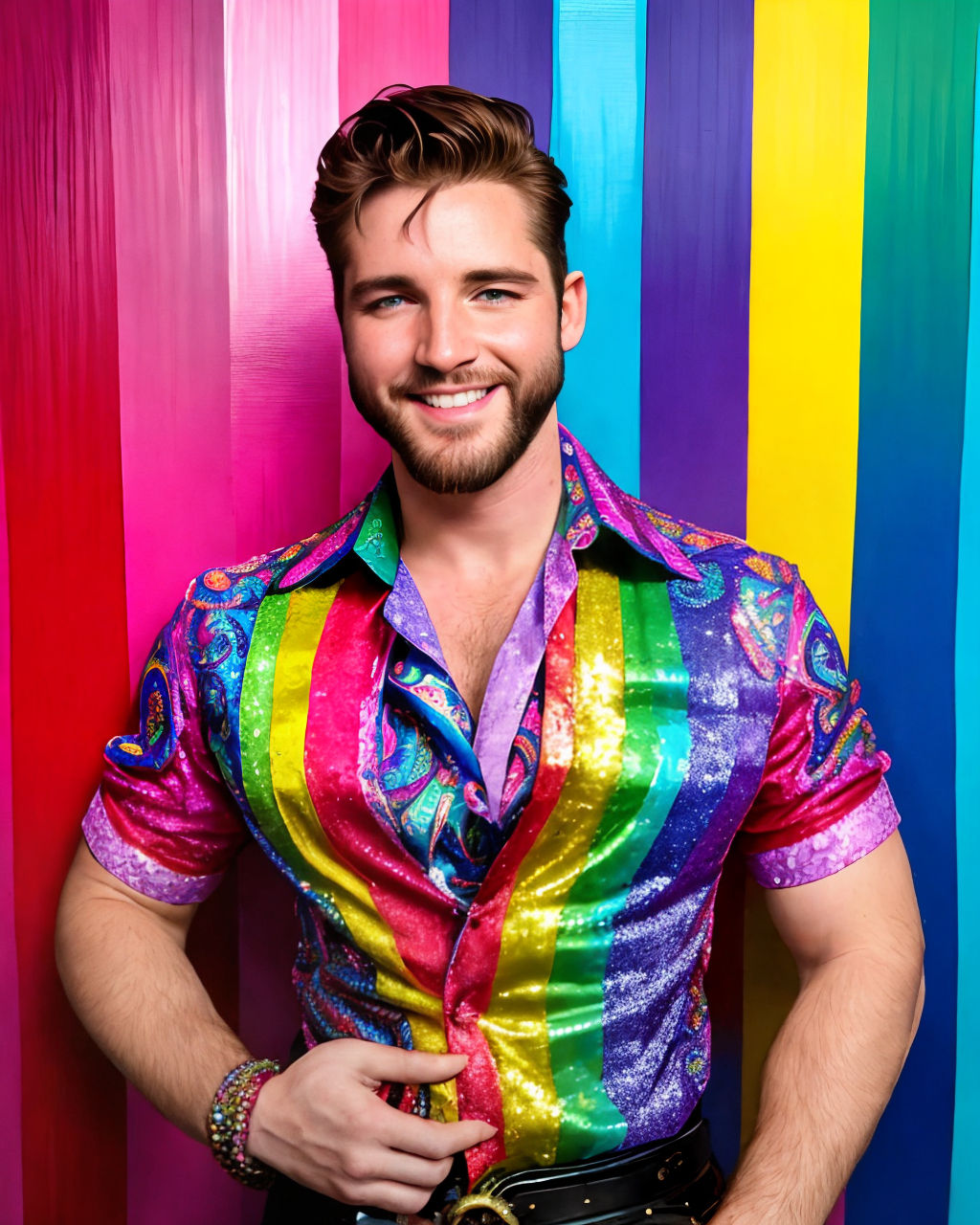 Handsome rainbow man - AI Generated Artwork - NightCafe Creator