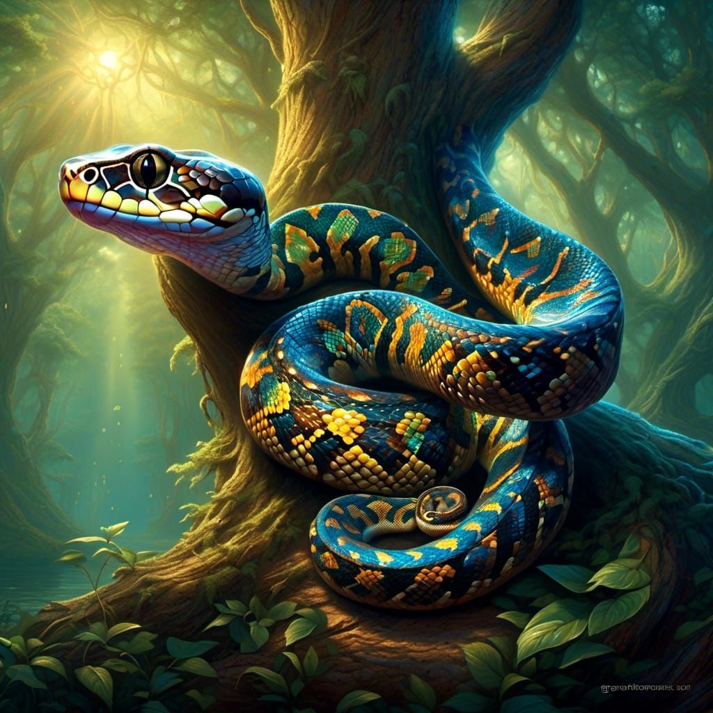 Ball Python Majesty - AI Generated Artwork - NightCafe Creator