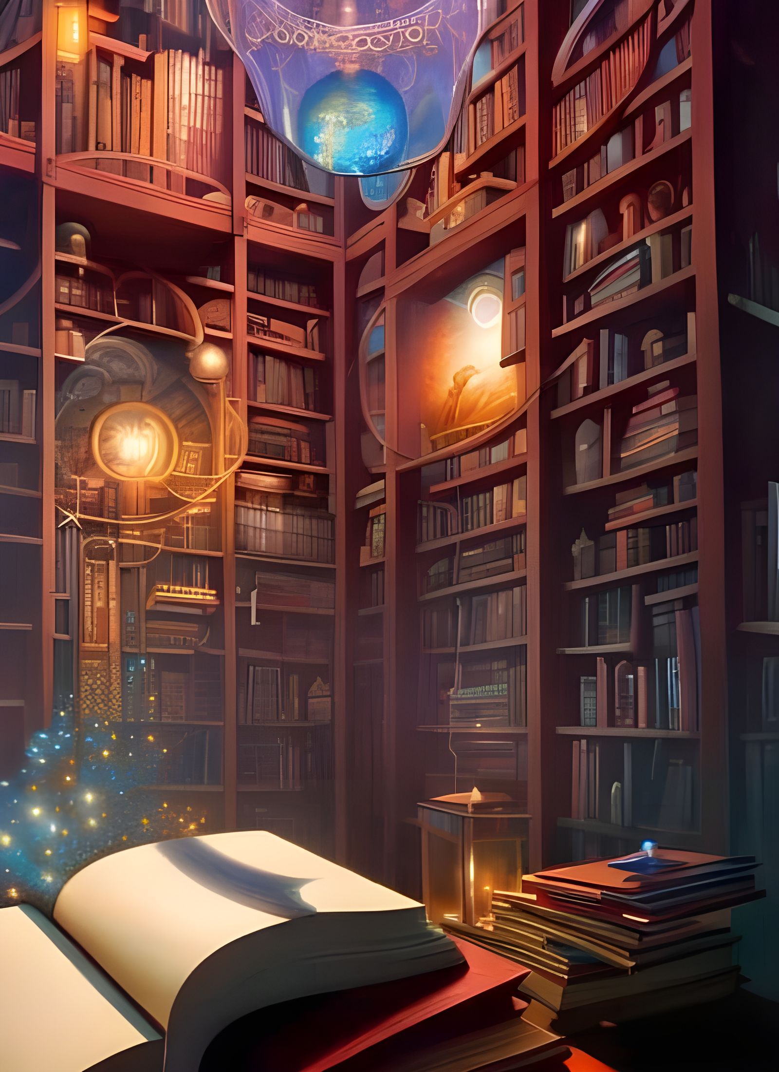 Magic Library - AI Generated Artwork - NightCafe Creator