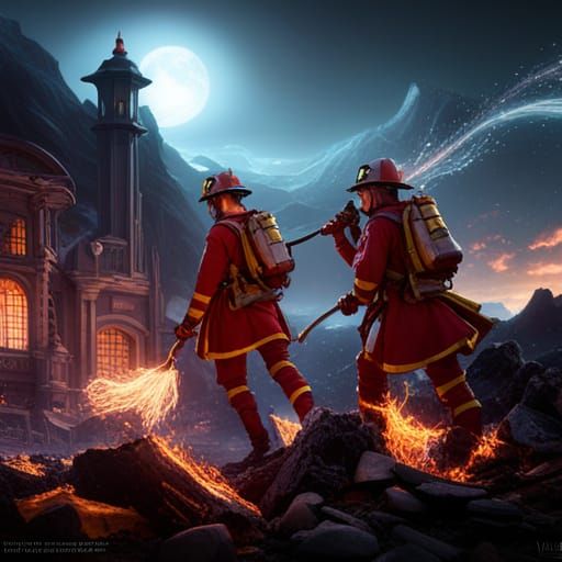 firefighters - AI Generated Artwork - NightCafe Creator