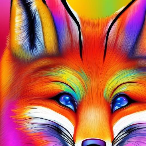 Rainbow fox - AI Generated Artwork - NightCafe Creator