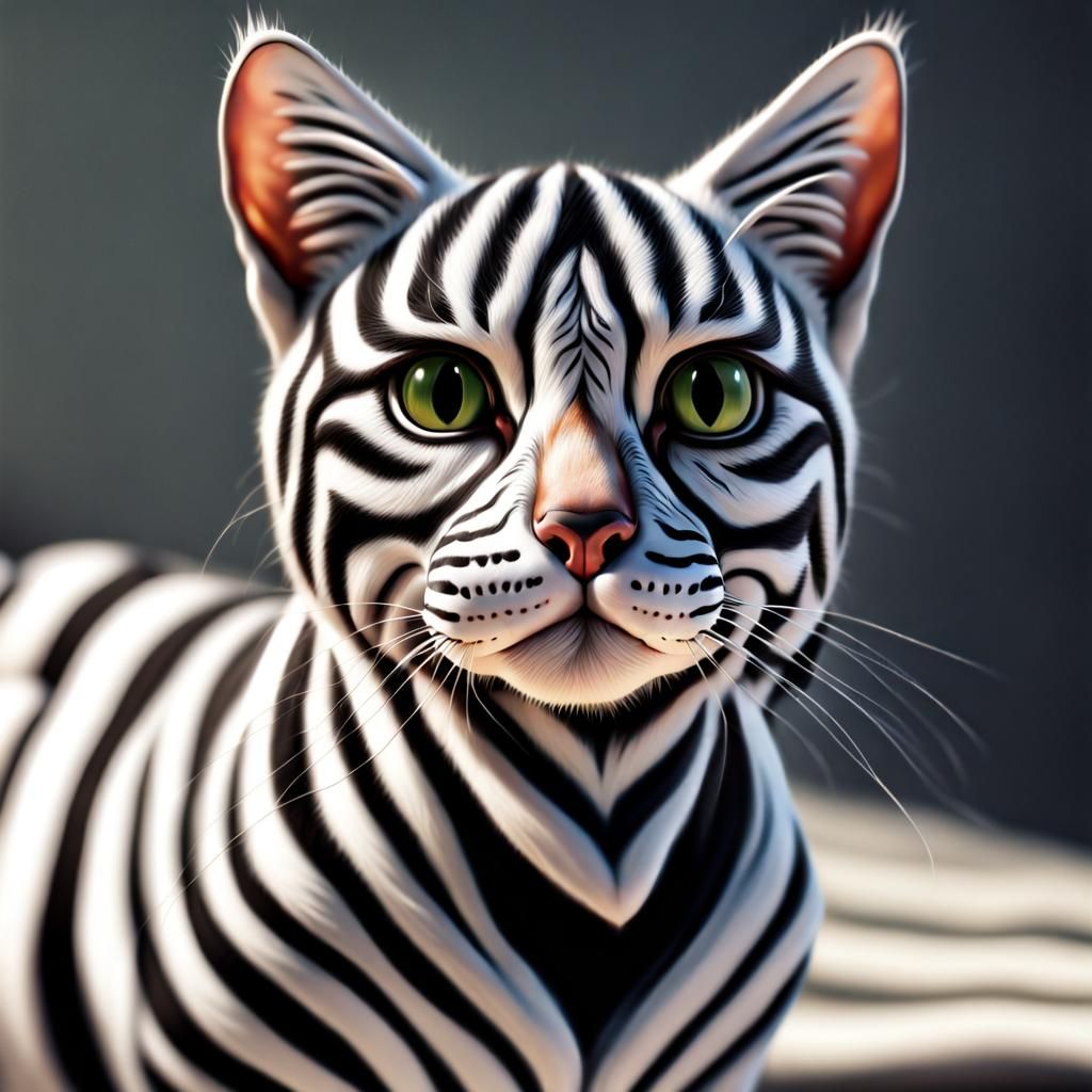 Zebra Kitty - AI Generated Artwork - NightCafe Creator
