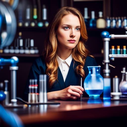 Girl in chemistry lab - AI Generated Artwork - NightCafe Creator