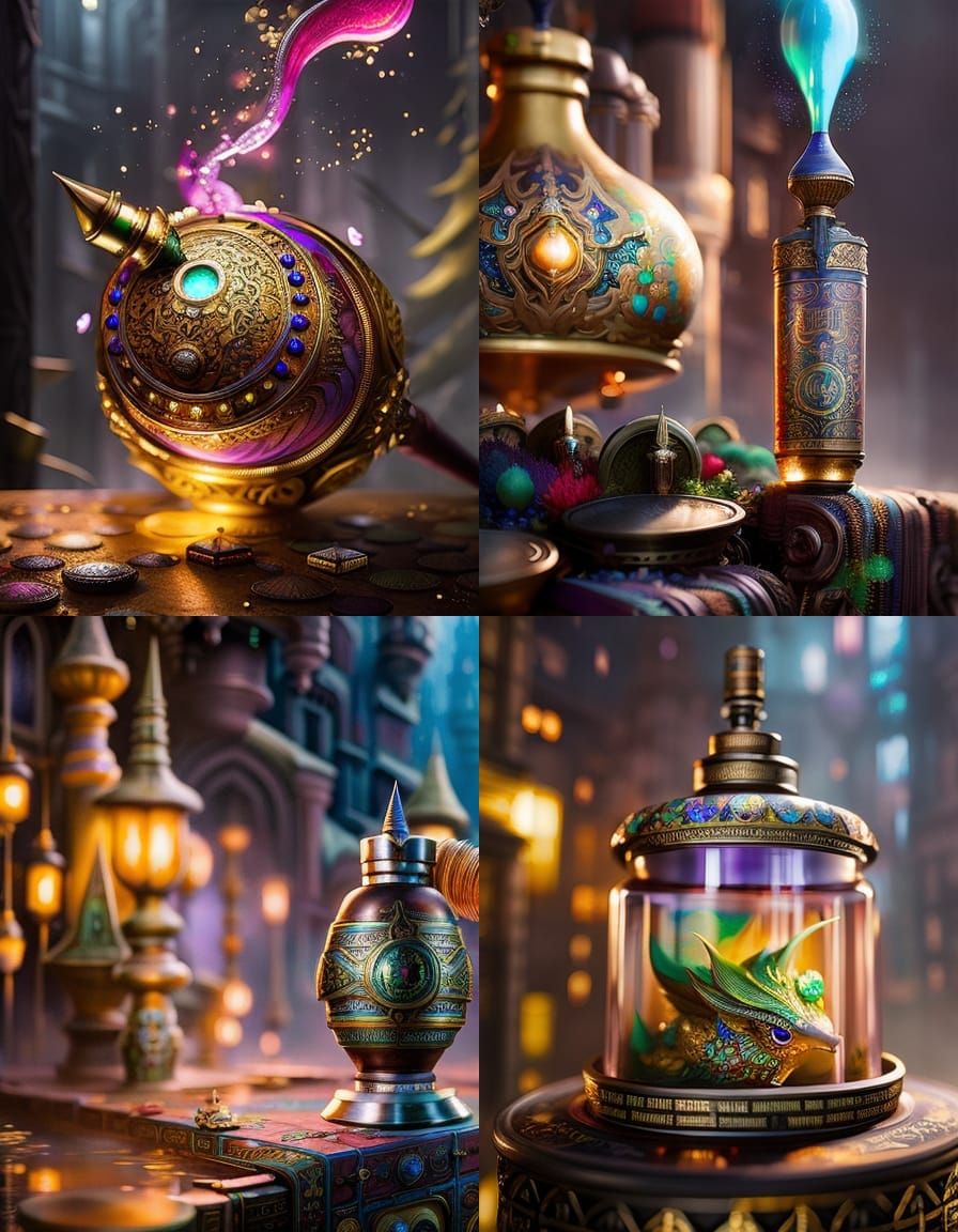 Insanely detailed intricate portrait of a magic potion; meticulously ...