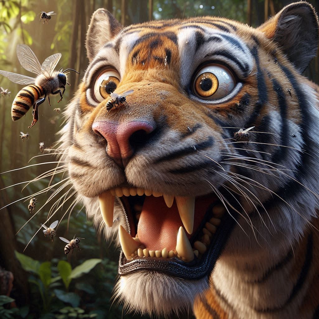 The Tiger and the Bee! - AI Generated Artwork - NightCafe Creator