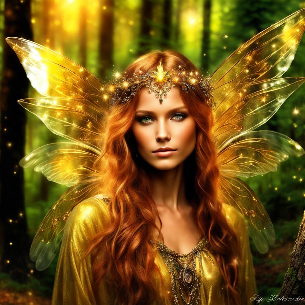 && Glassy Reflections. Clear coat imagery. Happy Wiccan Golden fairy ...