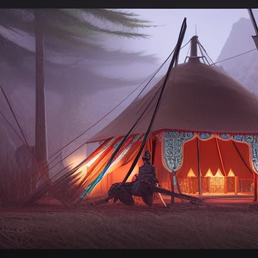Japanese war tent - AI Generated Artwork - NightCafe Creator